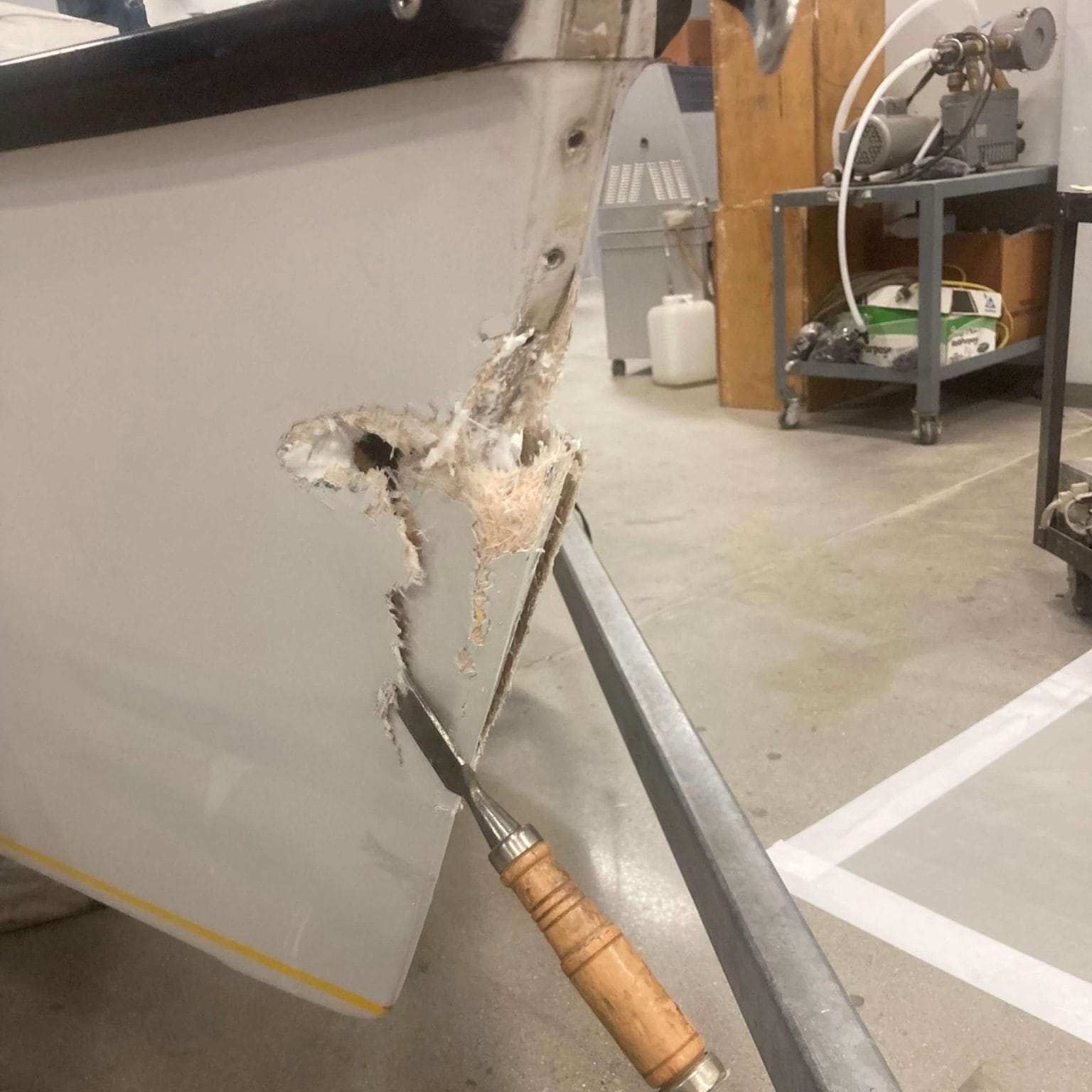 Repairing Bow Damage on a Lightning Sailboat - Epoxyworks
